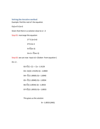 Numerical methods presentation 11 iteration method | PDF
