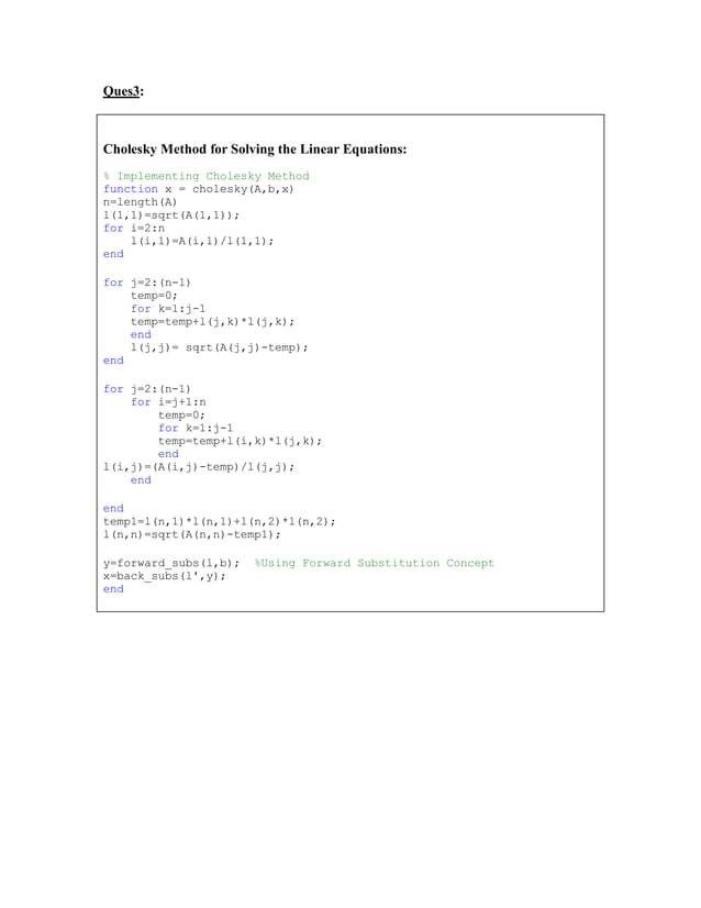 Numerical Methods Solving Linear Equations | PDF