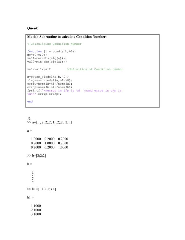 Numerical Methods Solving Linear Equations | PDF