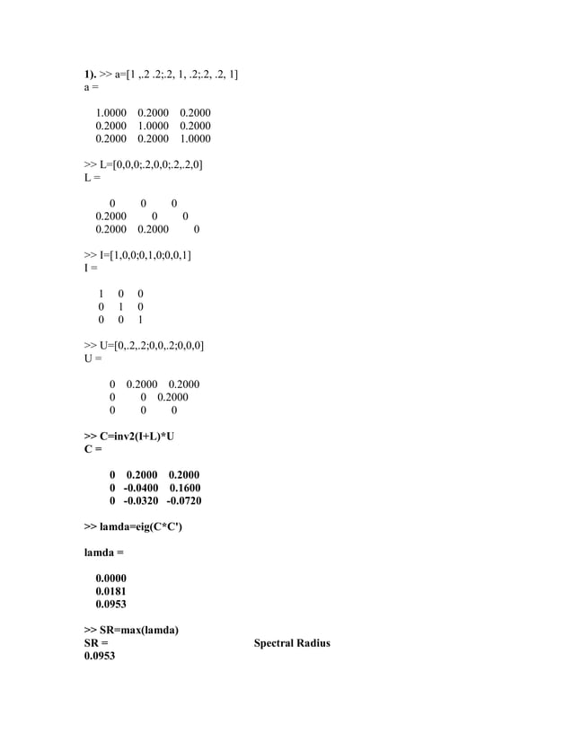 Numerical Methods Solving Linear Equations | PDF