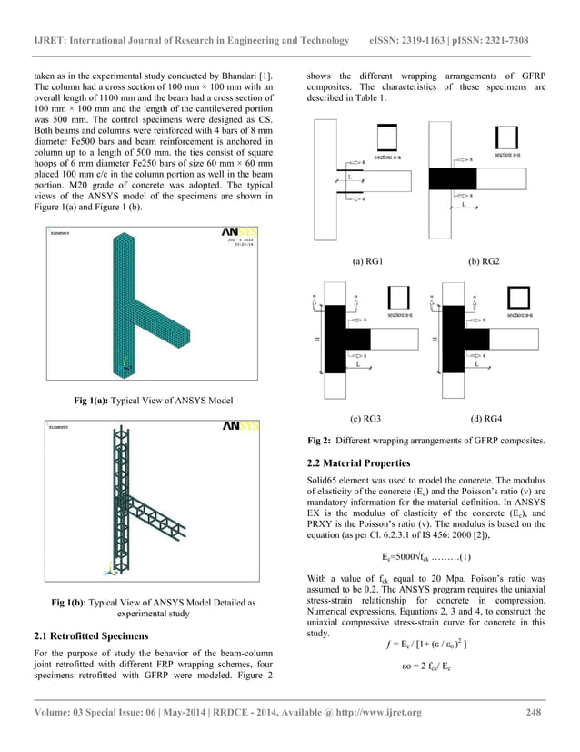 Numerical modeling on behaviour of reinforced concrete exterior beam column joint retrofitte ...