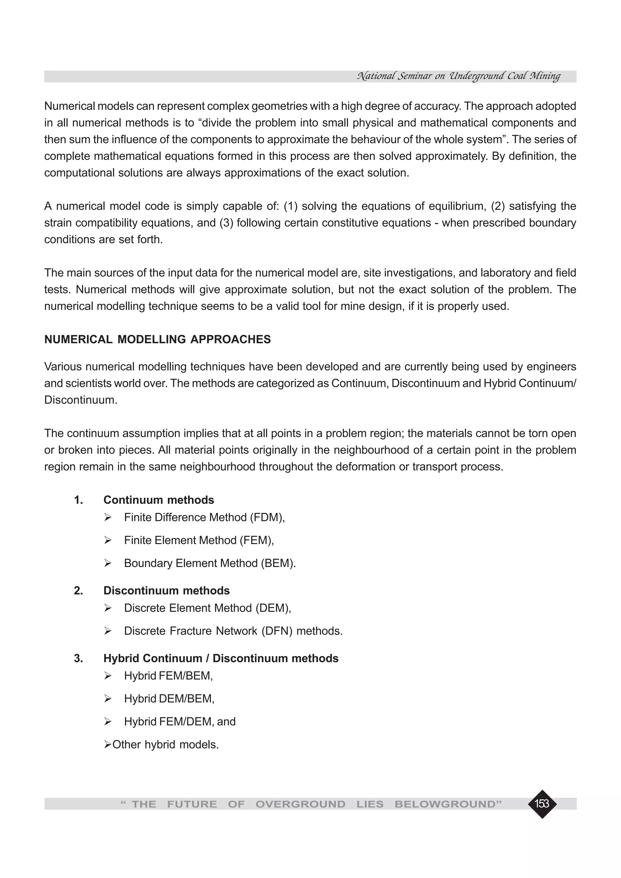 Numerical modelling in Geomechanics | PDF