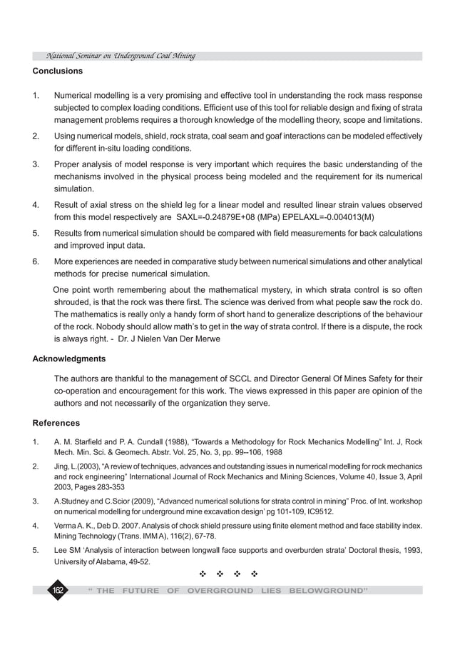 Numerical modelling in Geomechanics | PDF