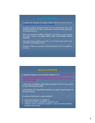 Numerical modelling in Geo mechanics | PDF