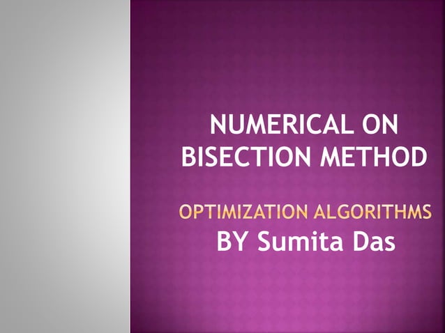 Numerical on bisection method | PPT