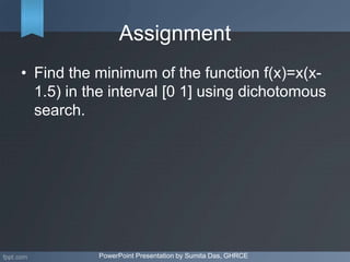 Numerical on dichotomous search | PPT