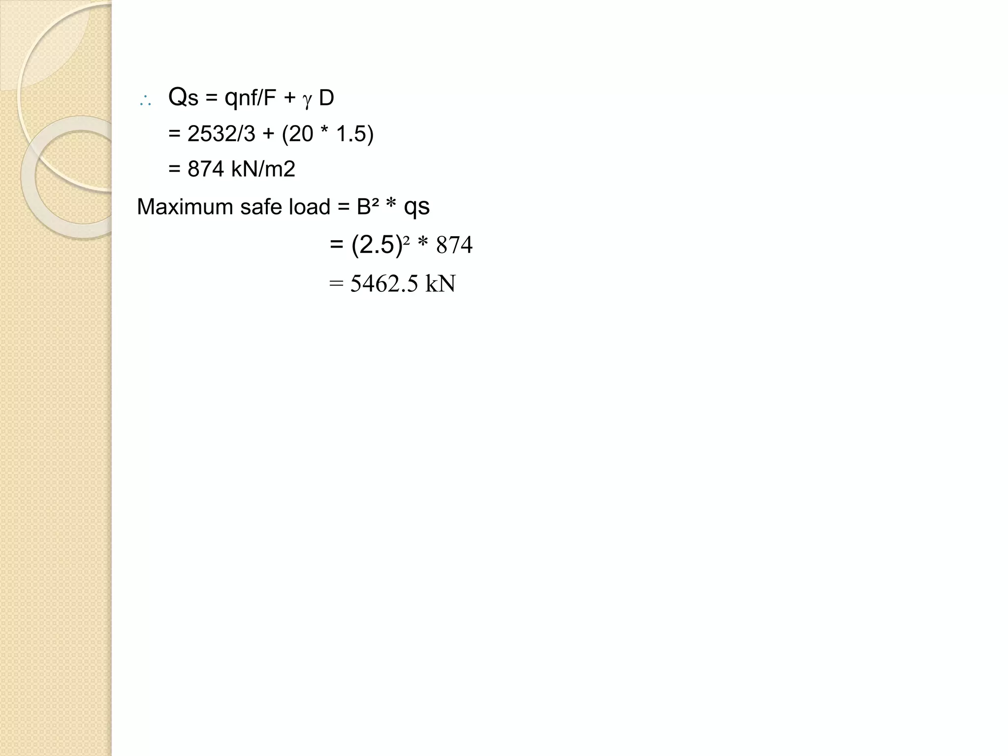 Numerical problem on bearing capacity is code terzaghi water table ...