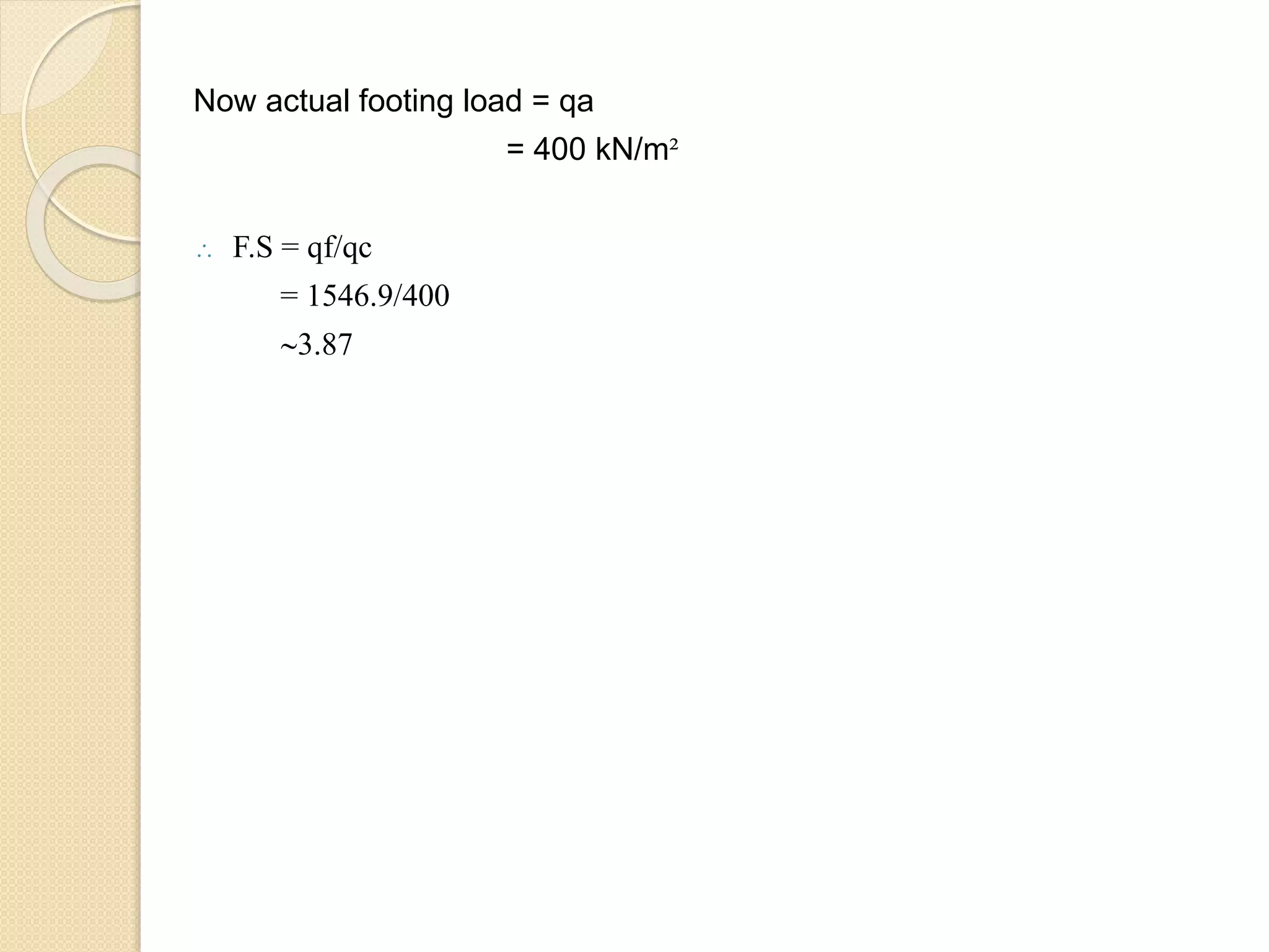 Numerical problem on bearing capacity is code terzaghi water table ...