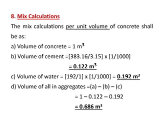Numerical problem on concrete mix design by is 10262(2009) method | PDF ...