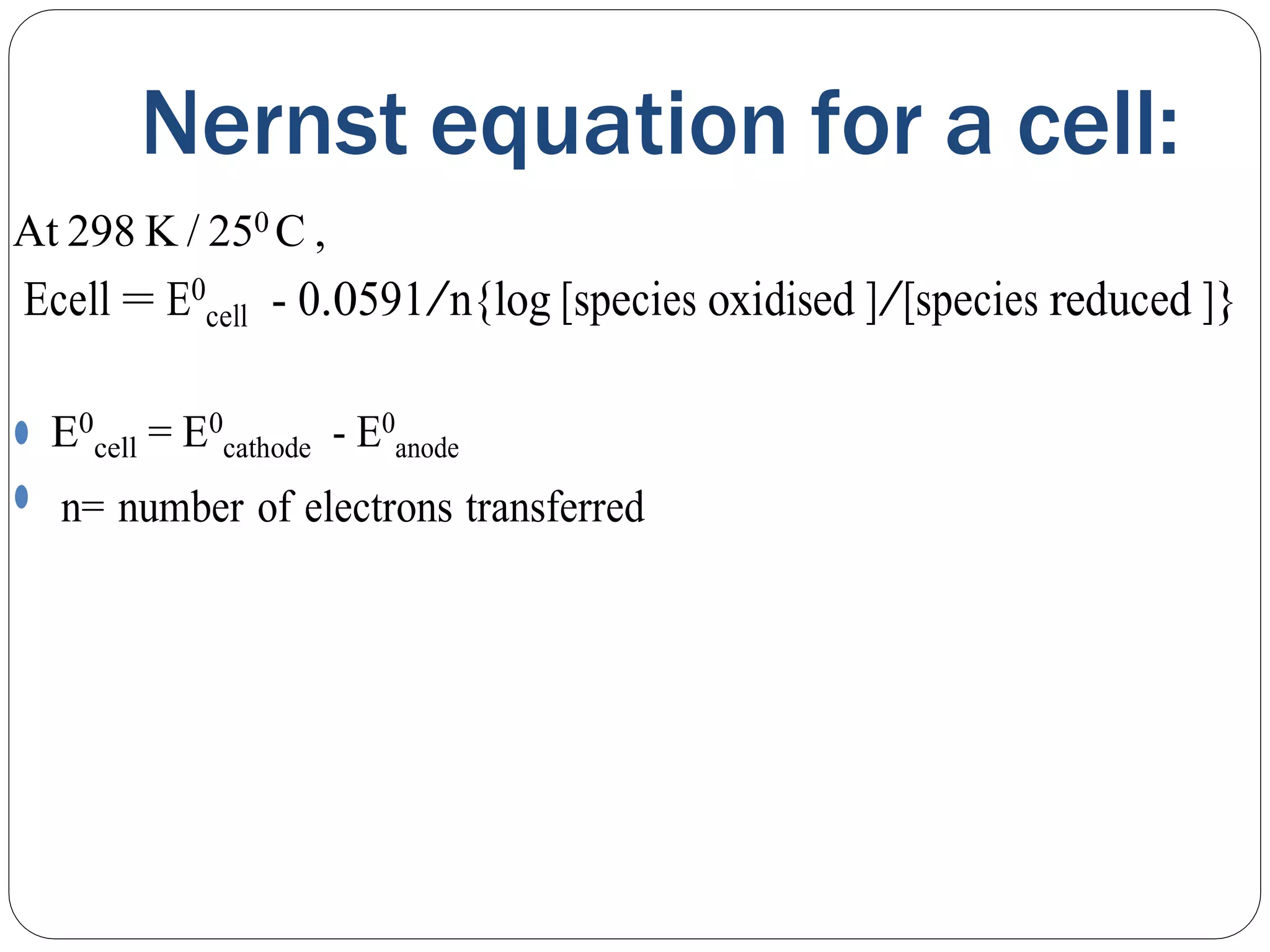 Numerical problems on Electrochemistry | PDF