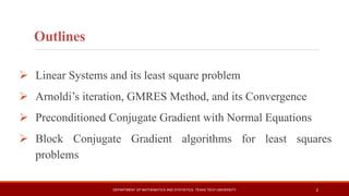 Conjugate Gradient for Normal Equations and Preconditioning | PDF