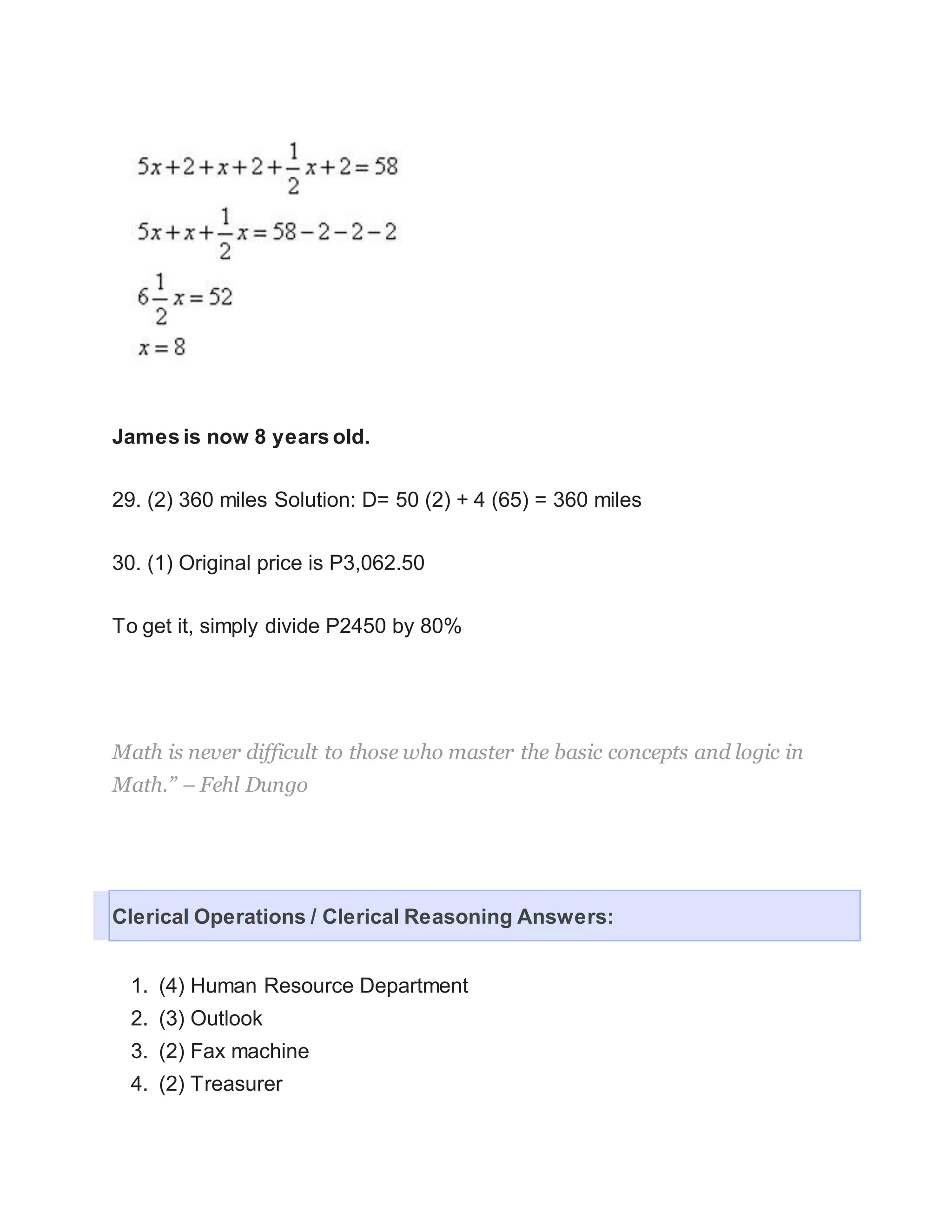 Numerical reasoning test samples | DOCX
