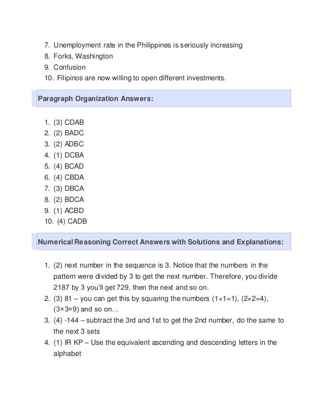 Numerical reasoning test samples