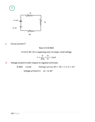Basic electronics Solid State BL therage Numerical Problems | PDF