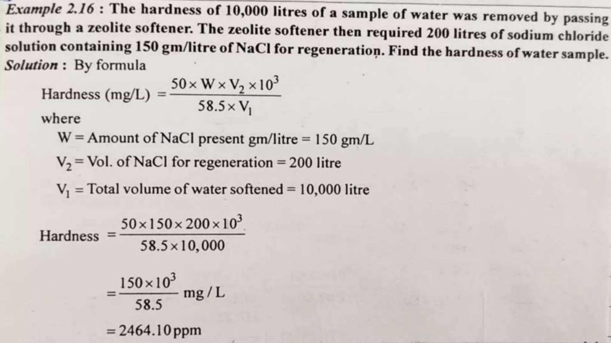Solved Numericals on Water Analysis: EDTA Method, Clark Method, Lime ...