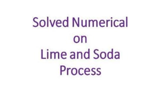 Solved Numericals on Water Analysis: EDTA Method, Clark Method, Lime ...