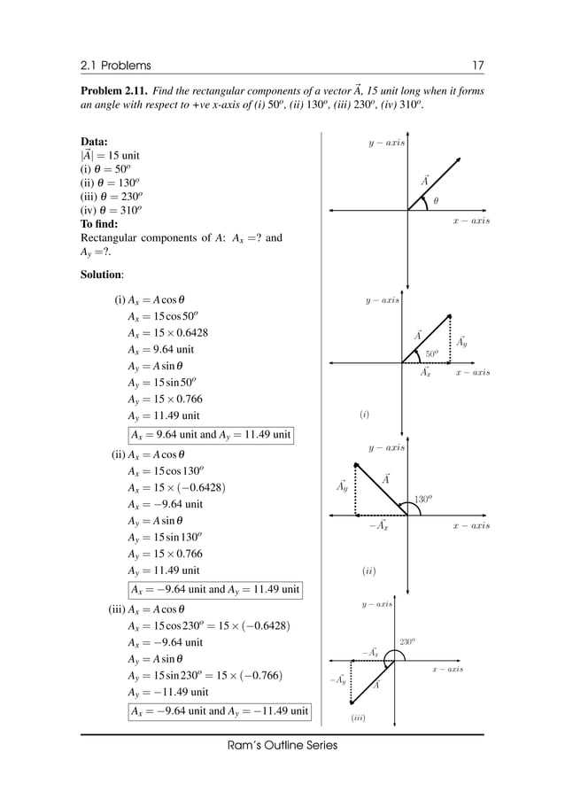 Physics Notes: Solved numerical of Physics first year | PDF