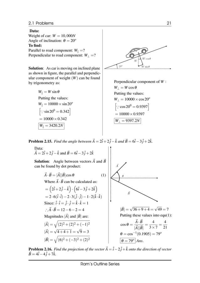 Physics Notes: Solved numerical of Physics first year | PDF