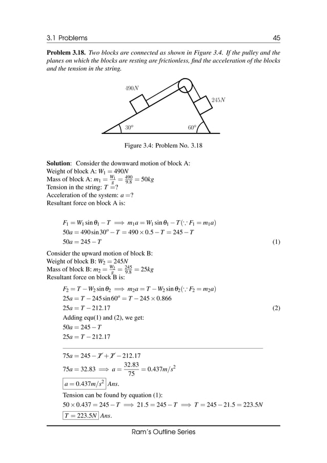 Physics Notes: Solved numerical of Physics first year | PDF