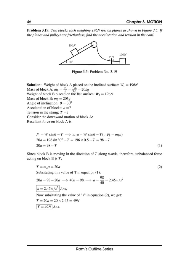 Physics Notes: Solved numerical of Physics first year | PDF