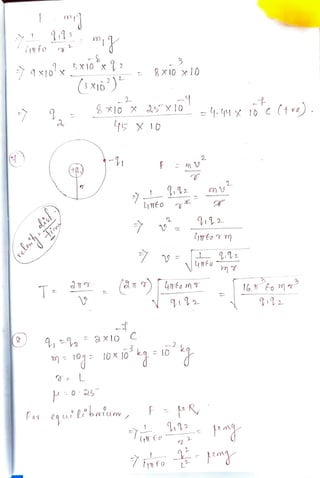 Numericals (Coulomb's law).pdf potential | PDF