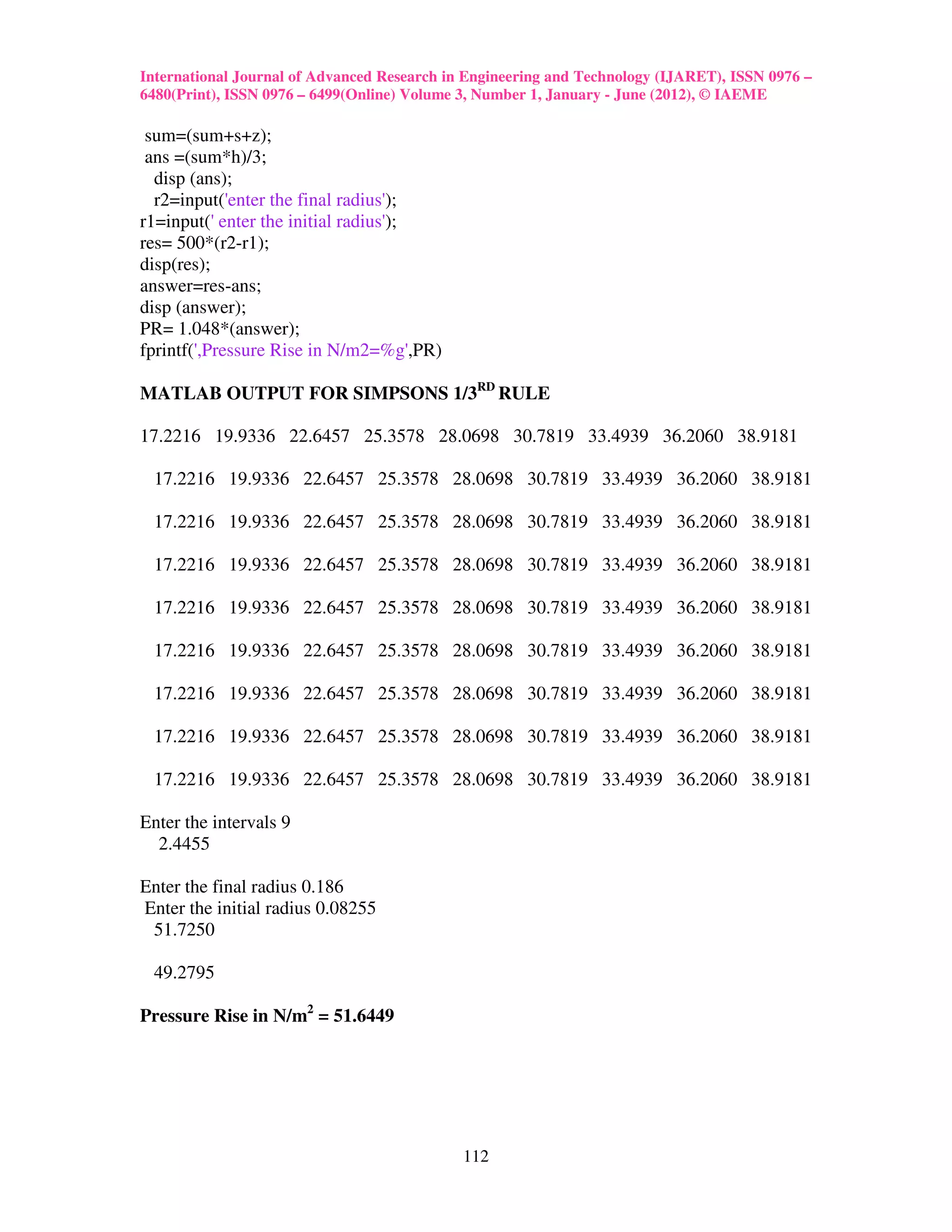 Numerical simulation of flow modeling in ducted axial fan using simpson’s 13rd rule | PDF