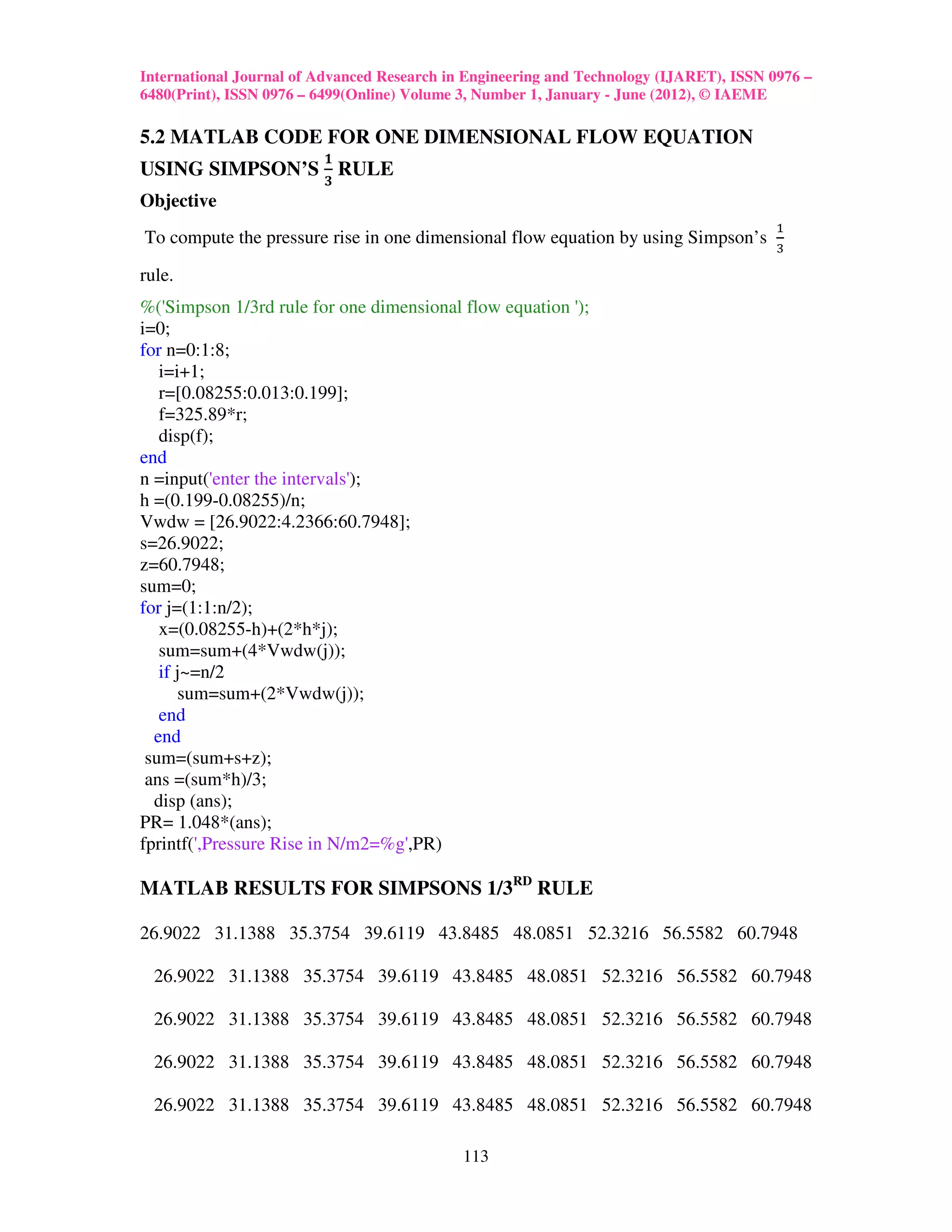 Numerical Simulation Of Flow Modeling In Ducted Axial Fan Using Simpsons 13rd Rule Pdf