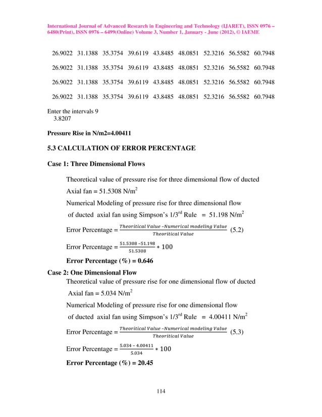 Numerical simulation of flow modeling in ducted axial fan using simpson’s 13rd rule | PDF
