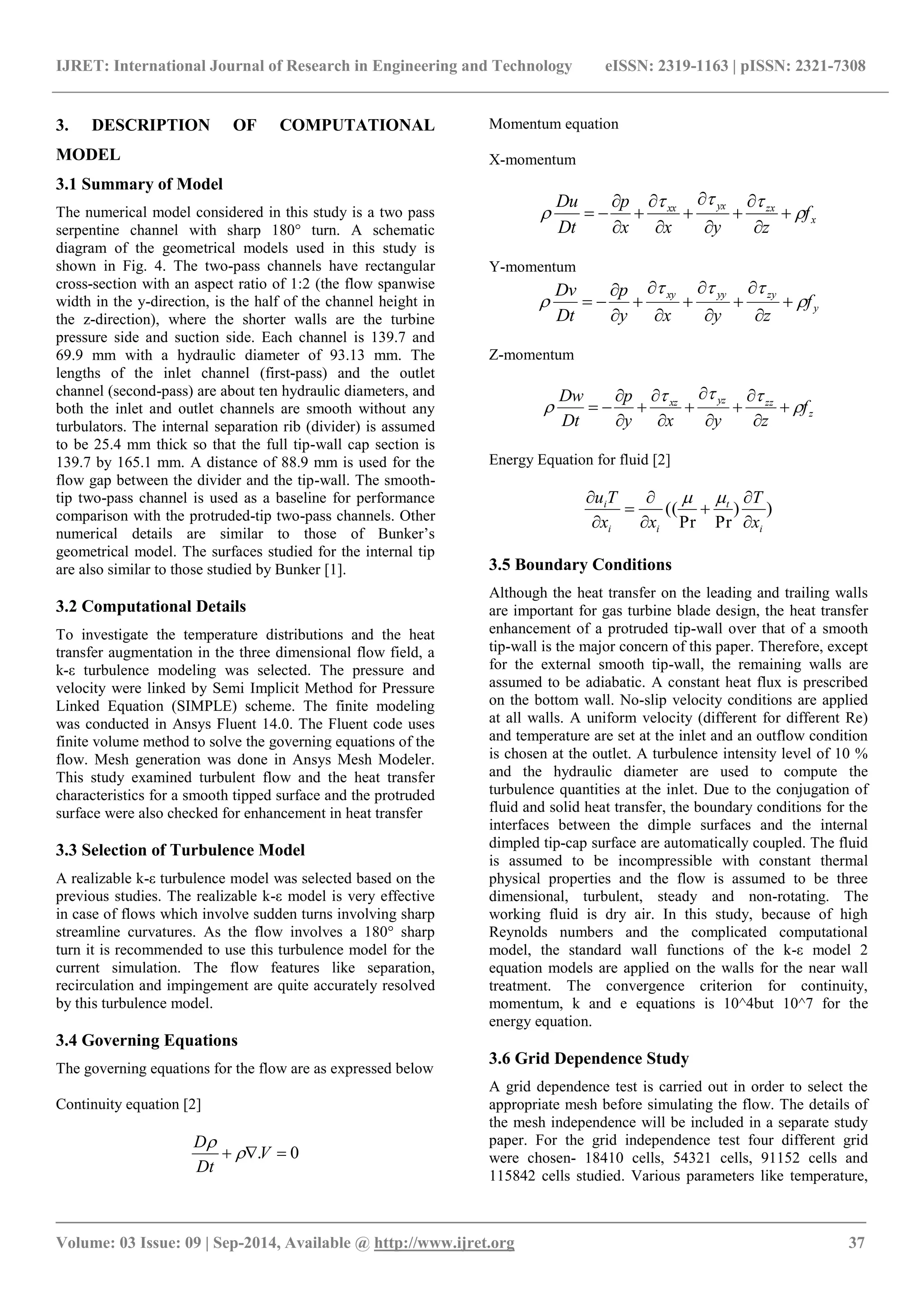 Numerical Simulation Of Gas Turbine Blade Cooling For Enhancement Of