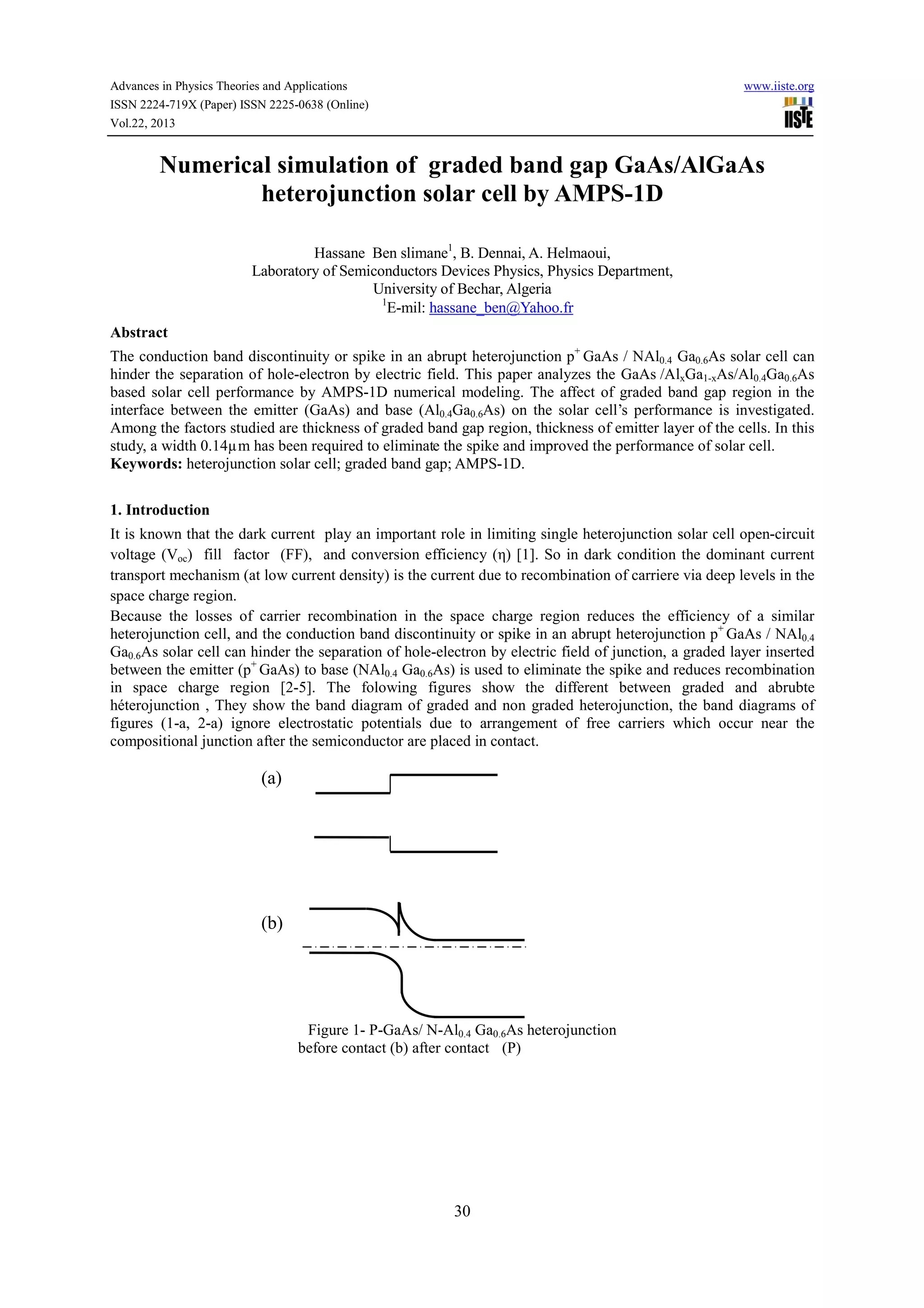 Numerical simulation of graded band gap ga as | PDF