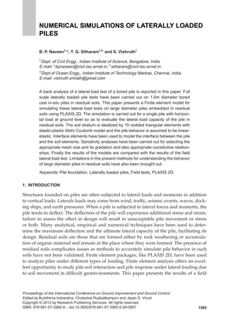 Numerical simulation of laterally loaded pile | PDF | Civil Engineering Industry | Industries