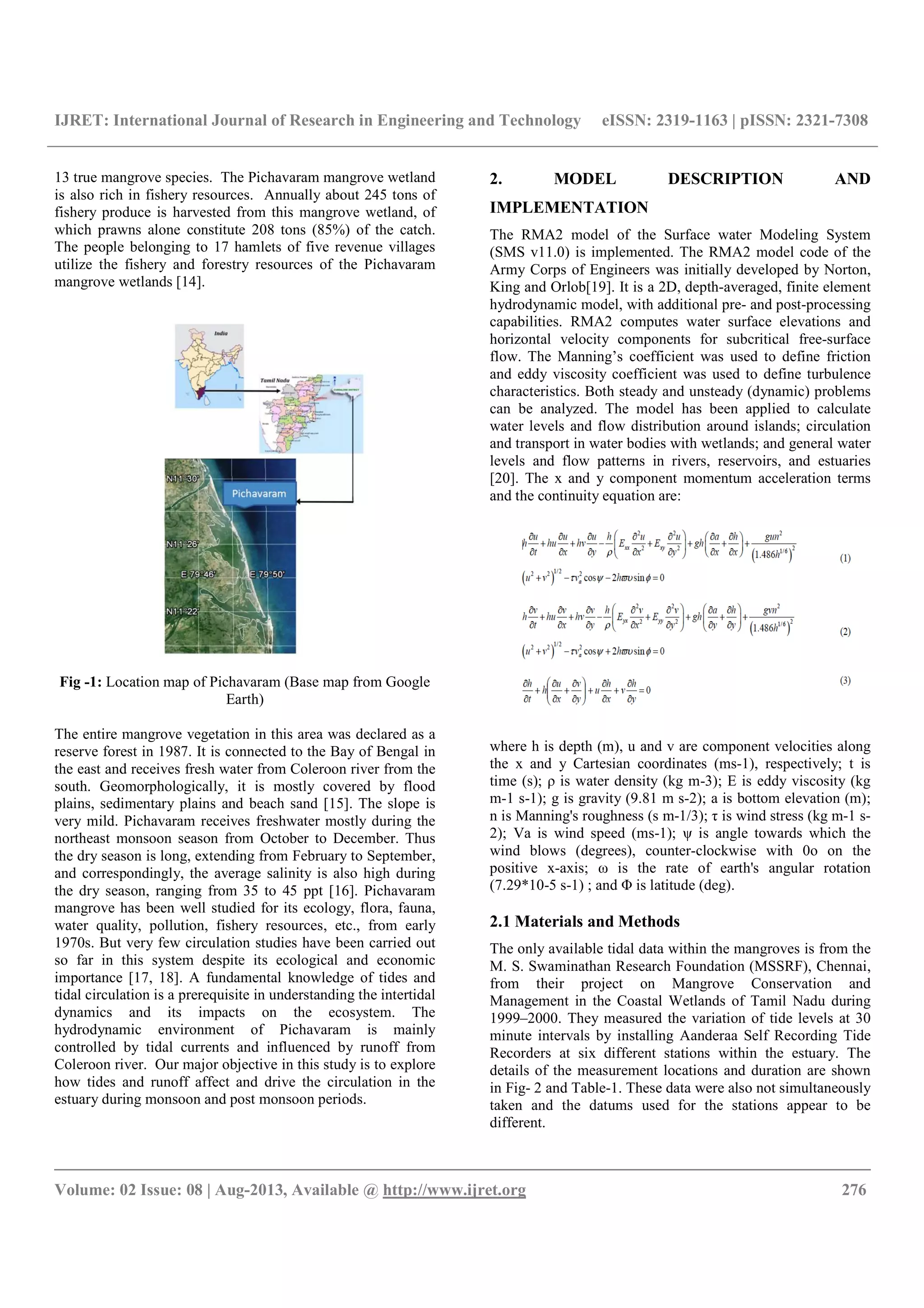 Numerical Simulation Of Tidal Circulation In The Pdf