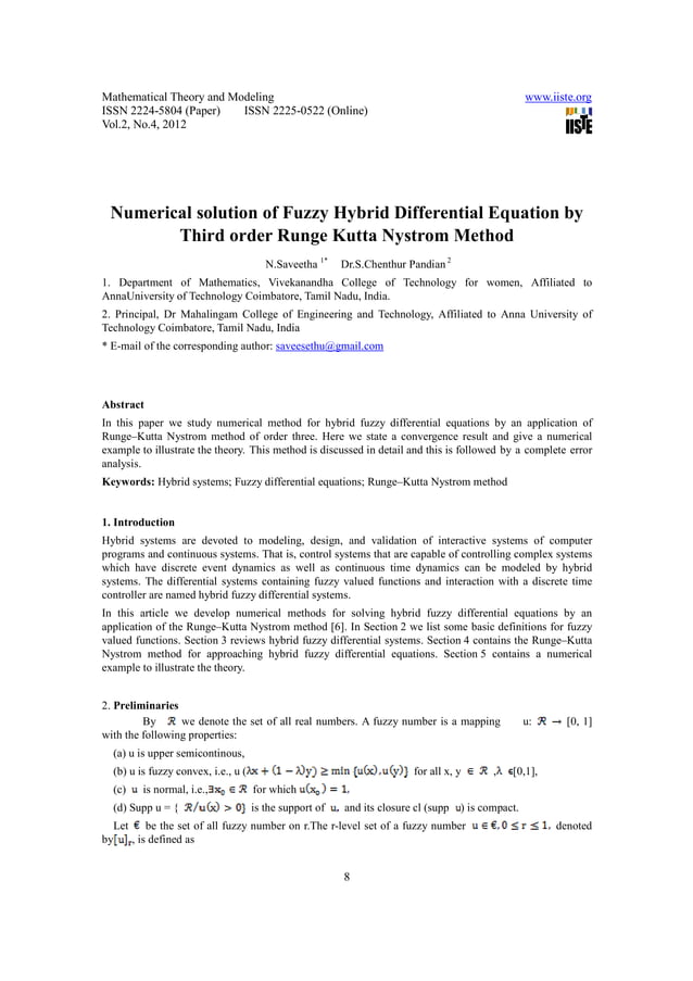 Numerical solution of fuzzy hybrid differential equation by third order runge kutta nystrom ...