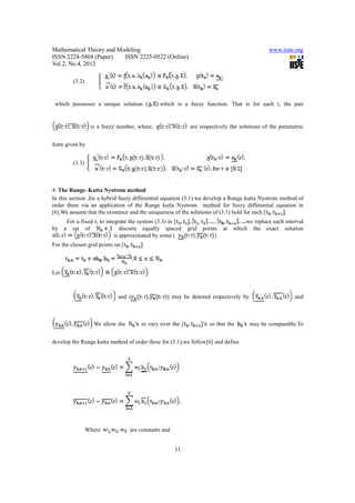Numerical solution of fuzzy hybrid differential equation by third order runge kutta nystrom ...