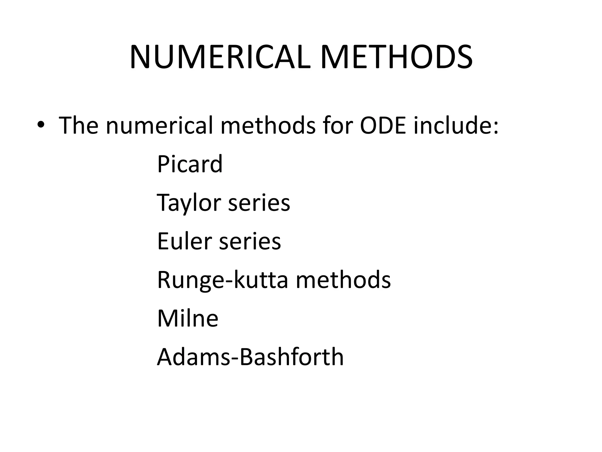 Numerical Solution Of Ordinary Differential Equation Pptx