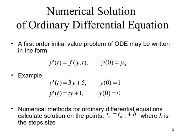 Numerical solution of ordinary differential equations GTU CVNM PPT