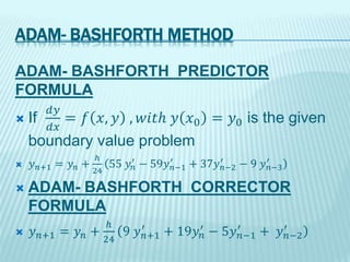 Numerical solution of ordinary differential equations | PPTX