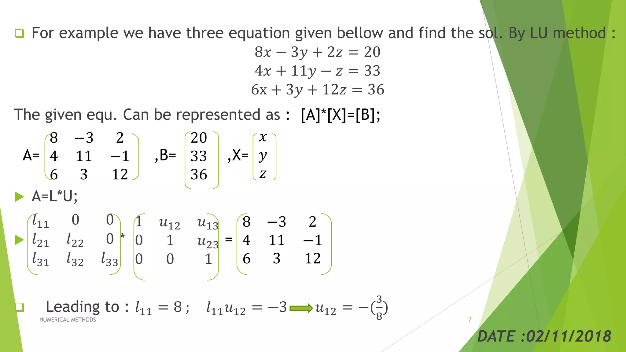 Numerical Solution Of System Of Linear Equations Pptx Physics Science