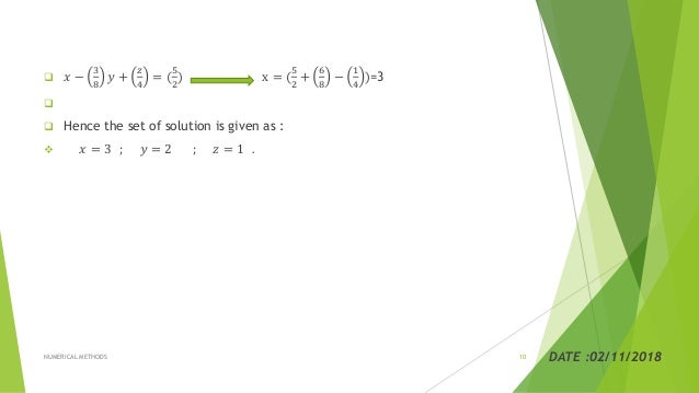 Numerical Solution Of System Of Linear Equations