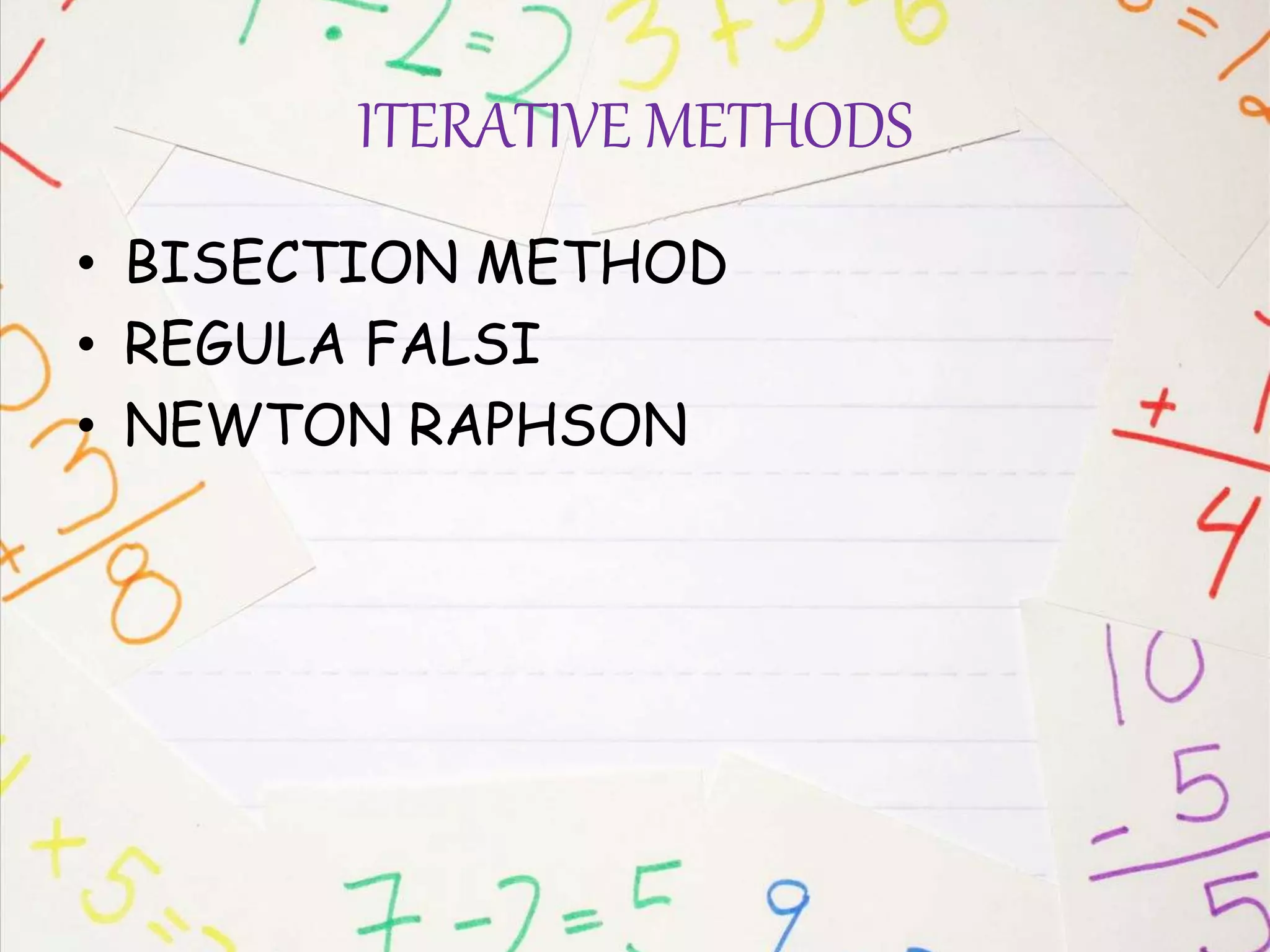 Numerical solutions of algebraic equations | PPTX