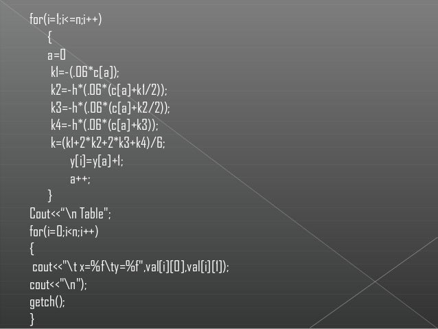 Numerical Solution Using Runge Kutta With Programming In C