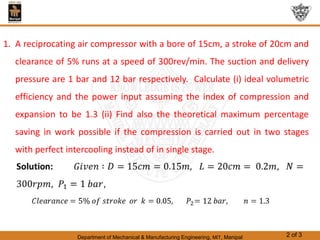 Numericals on Raciprocating air compressor.ppt