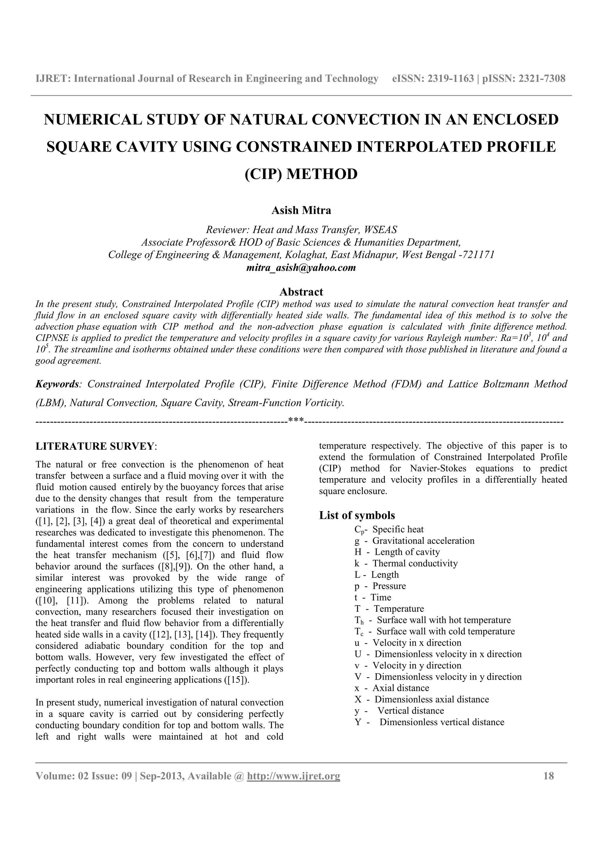 Numerical study of natural convection in an enclosed | PDF