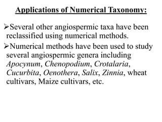 Numerical taxonomy_Plant Taxonomy | PPTX | Biological Sciences | Science
