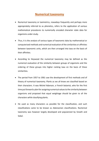 Numerical taxonomy | PDF