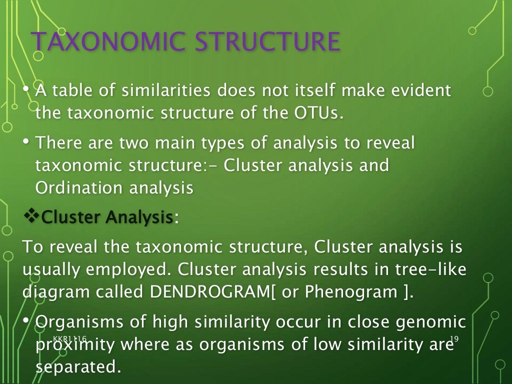 Numerical Taxonomy Numerical Taxonomy