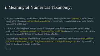 Numerical taxonomy and biosystematics | PPT