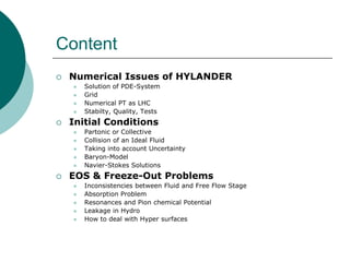 Numerical Technique, Initial Conditions, Eos, | PPT