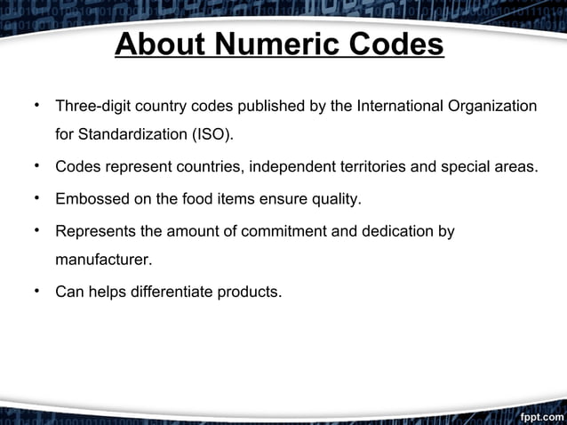 Numeric codes | PPT