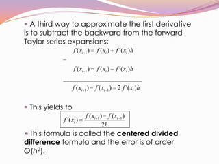 Numerical differentiation | PPTX